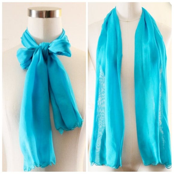 Accessories | Vtg 198s Sheer Aqua Blue Scarf 80s Vintage Accessories ...